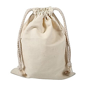 TEUOPIOE Large Cotton Dustproof Bag, Dust Cover Protector, Drawstring Breathable Laundry Storage Sack, Travel Home College Dorm, Washable(15 * 20cm)