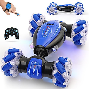 Teensmagic Best Birthday Gifts for Boys & Girls Aged 6-12 - Gesture Sensing RC Stunt Car, 2.4Ghz Hand-Controlled Remote Control Twist Cars, 4WD All-Terrain Adaptability