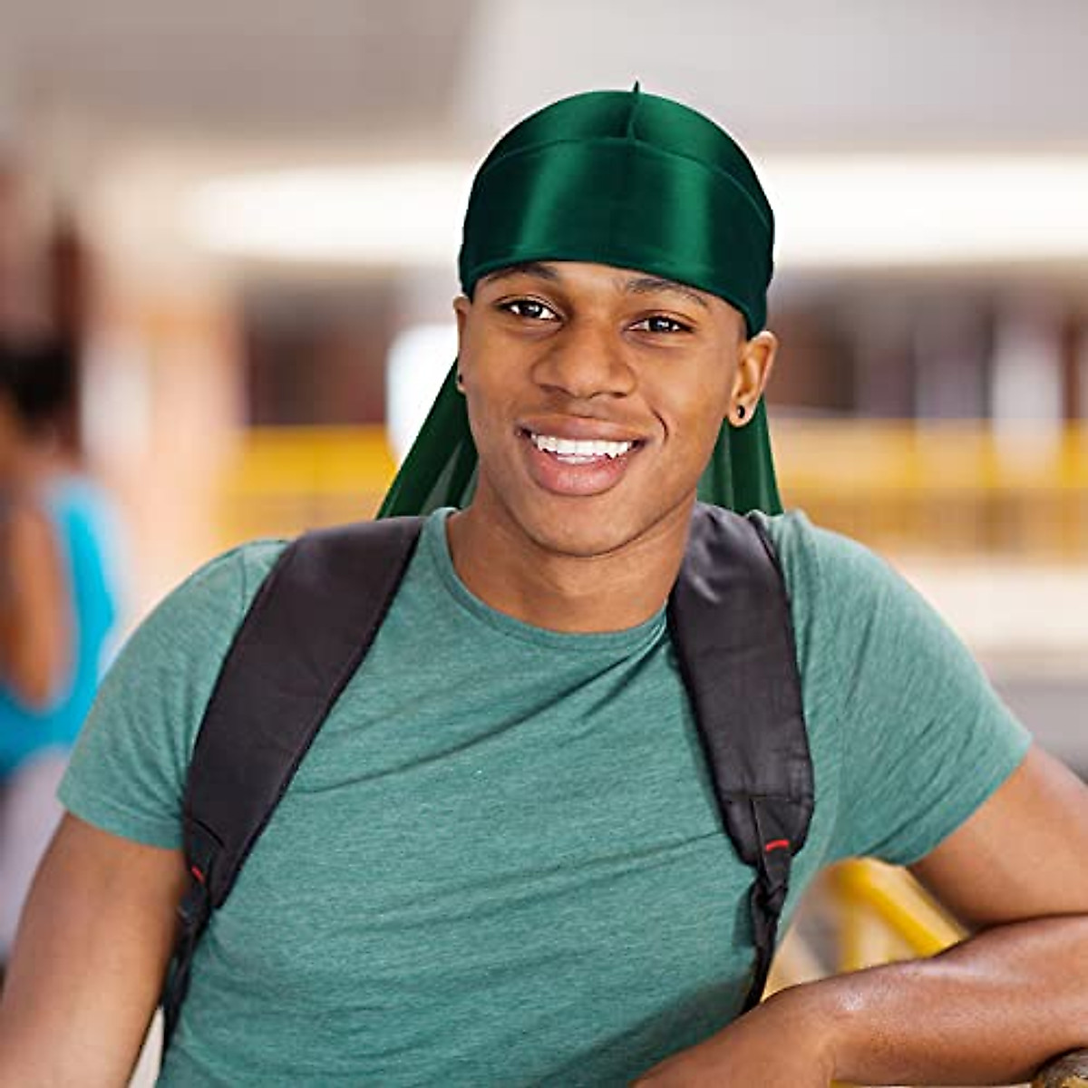 ASKNOTO 9 Pcs Silky Durag with Long Tail for Men, Pack Durags Do rags for 360 Waves