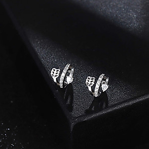 Sllaiss 925 Sterling Silver Arrow Cuff Earring for Women White Gold Plated Small Non Pierced Earrings Valentine Jewelry Gift (Silver Tone)
