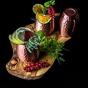 Kosdeg Copper Cups - 16 Oz set of 4 - A Unique Way To Enjoy Wine - The Perfect Pure Copper Tumbler for Water - Copper Drinking Cups Better Than Glasses or Plastic - Moscow Mule Copper Cup For Drinking