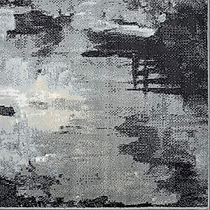 LUXE WEAVERS Olimpia Collection 6623 Anthracite Modern Abstract Area Rug 5x7