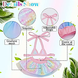 Dog Bikini Swimsuit, Cute Pet Bathing Dress for Puppy and Kitten, Breathable Dog Summer Skirt Sequins Beach Outfit, Cooling Princess Swimwear Sundress for Daily Wear Holiday Party Camping Take Photos