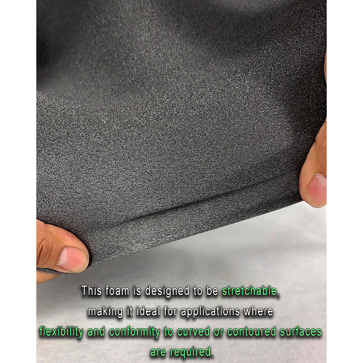 FabricEmpire 1/8'' Medium Density 60'' Wide Stretch Charcoal Foam for Arts and Crafts, Vinyl, Home & Automotive Upholstery Projects (Sold by Continuous Yard)
