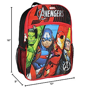 Marvel Avengers Backpack Iron Man Thor Hulk Captain America Travel 16" Backpack