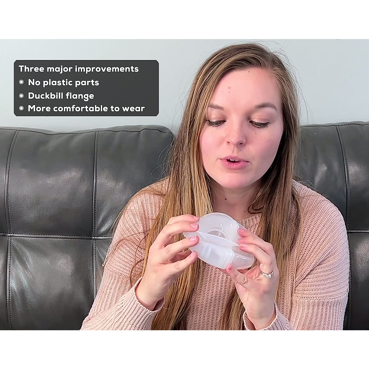 Wearable Manual Breast Pump︱2oz Milk Catcher︱Hands Free︱Easy to Wash︱Nature Suction︱No Milk Leakage︱Duckbill Suction Piece︱Comfortable for Long Wear︱Air Valve︱Use with Wearable Electric Pump (2Pcs)