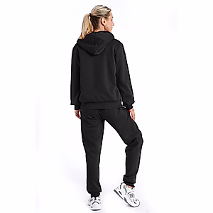 Gary Com 2 Piece Outfits Women's Fleece Sherpa Lined Sweatsuits Long Sleeve Hoodie and Sweat Pants Winter Warm Tracksuit Set Jogging Zip Up Workout Suit