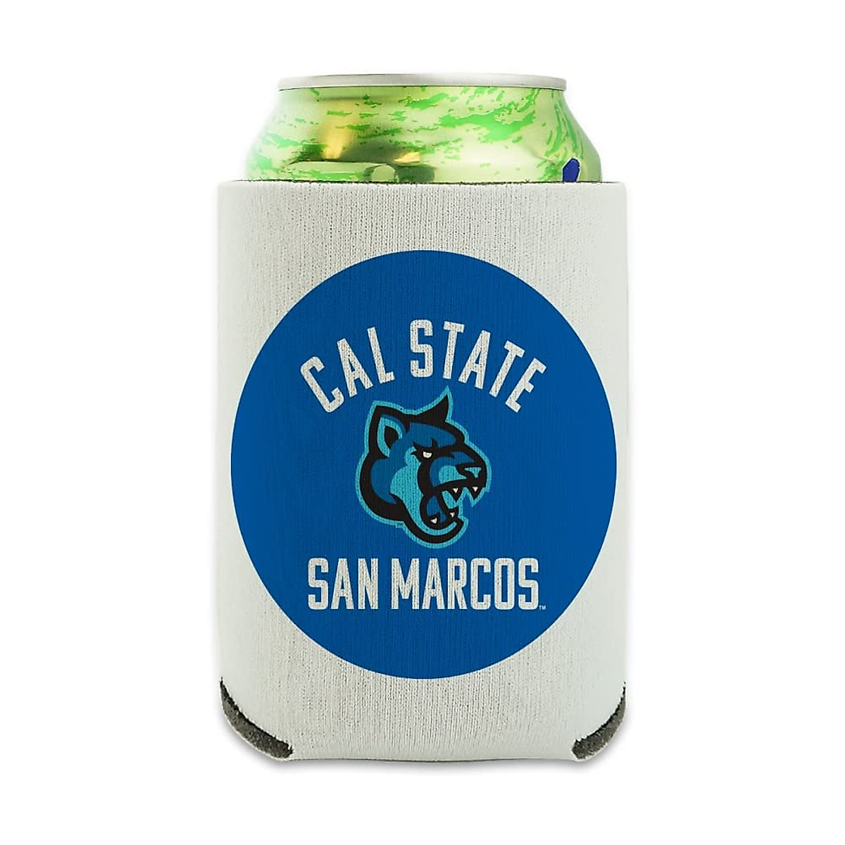 California State University San Marcos Cougars Logo Can Cooler - Drink Sleeve Hugger Collapsible Insulator - Beverage Insulated Holder