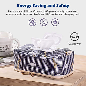 Portable Wipe Warmer Baby Wet Wipes Dispenser/Case/Holder Top Heating Large Capacity Baby Wipes Warmer Bag for Travel Outdoor Napkin Heating Box for Home/Car (Pink)