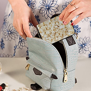 Popcorn Texture White Credit Card Coin wallet, RFID Blocking Compact Women Leather Card Holder, Key Change Organizer, Zipper Purse Clutch Pouch Pocket