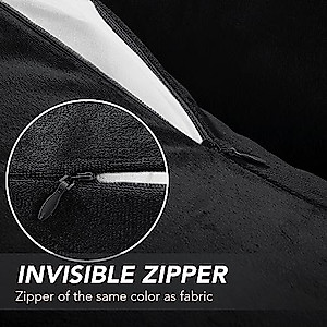 Deconovo Decorative Velvet Throw Pillow Covers for Couch 22x22 in Set of 2, Soft Square Black Cushion Cases for Sofa Living Room Bedroom Home Decor