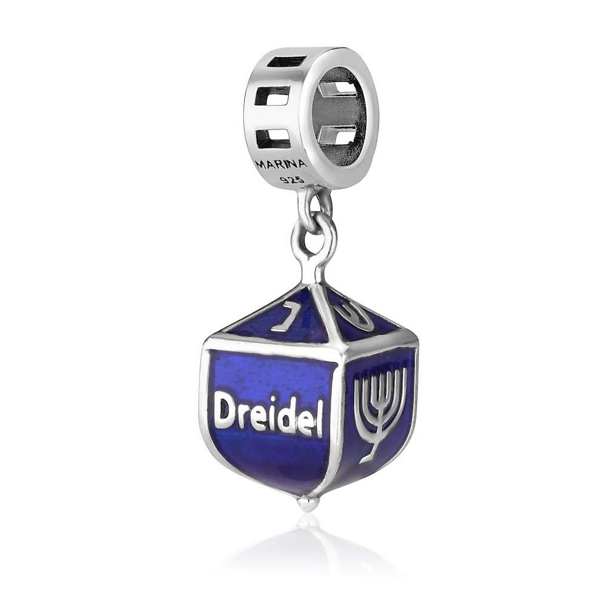 YourHolyLandStore SILVER DREIDEL PENDANT CHARM BEAD - Fits European Style Bracelet