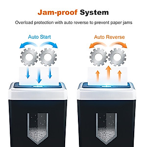 Bonsaii 14-Sheet Home Office Paper Shredder, 40-Minute Shredder for Home Use, Cross Cut Heavy Duty Shredder, CDs, Mails, Staple, Clip, with 4 Casters (C169-B)