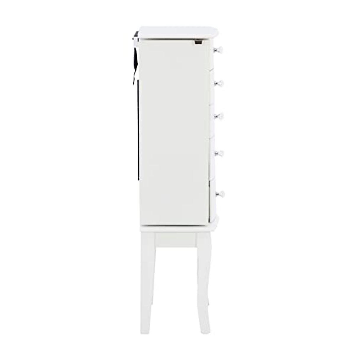Powell Furniture Jewelry Armoire, White, 13"x 9.375"x 35.5"