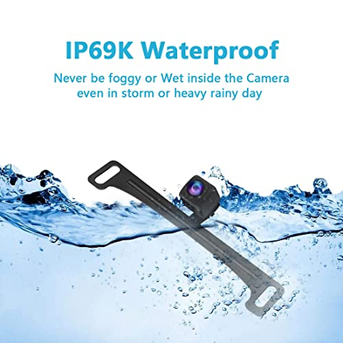 Autoeye License Plate Backup Camera ,Rear Reverse Camera or Front View can switchable with 170°HD Image Waterproof IP69K Easy Installation Fit for Pickup Truck ,Cars,SUV etc