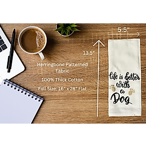 Twisted Anchor Trading Company Dog Kitchen Towels, Dog Gifts for Women - Set of of 5 - Comes in an Organza Gift Bag so It's Ready for Giving