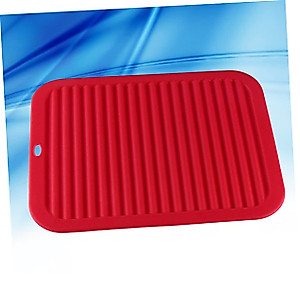 NOLITOY 2pcs Silicone Mat Dish Drying Mat Coasters for Dining Table Insulation Pad Silicone Mat Drain Tray Non-slip Pad