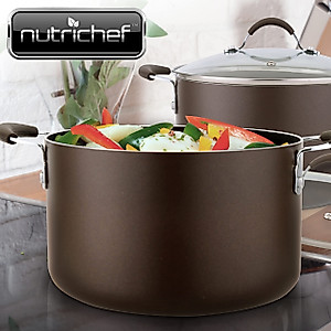 NutriChef Dutch Oven Pot with Lid - Non-Stick High-Qualified Kitchen Cookware with See-Through Tempered Glass Lids,5 Quart (Works with Models: NCCW14SBLU & NCCW20SBLU)NCCW14SBLUDOP
