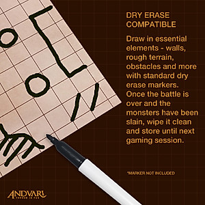 Battle Mat with Grid for Role Playing Game - 9 Pack Mega Pack Andvari Battle Boards