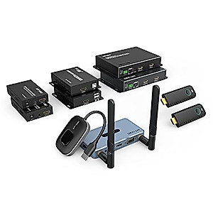 Wireless HDMI Transmitter and Receiver with Loopout, MT-VIKI Wireless HDMI Extender 300ft for Streaming Video/Audio from Laptop, PC, Smartphone to HDTV/Projector