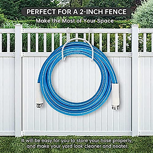 Jantens Hose Holder, Heavy Duty Steel Hose Hanger Wall Mount for Outside, Powder Coated Vinyl Fence Hook for Expandable Hose, Hose Reel, Water Hose, Pocket Hose, Flexible Hose, Magic Hose (White)