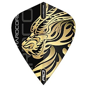 RED DRAGON Jonny Clayton Hardcore Gold Dragon Kite Darts Flights - 3 Sets per Pack (9 Dart Flights in Total)