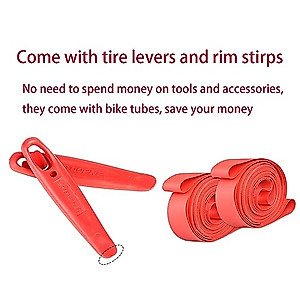 2 Pack Bike Tube 700x18/32C Presta Valve, Road Bicycle Inner Tubes with Tire Levers and Strips, 700C Bike Tube Compatible with 700x18C 700x20C 700x21C 700x23C 700x25C 700x28C 700x30C 700x32C Tire