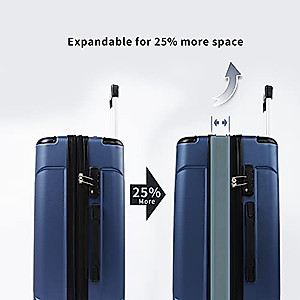 Merax Luggage Sets Clearance with TSA Lock, Expandable 3 Piece Lightweight Suitcase Set 20inch 24inch 28inch (Blue)