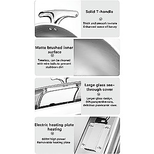 Electric Buffet Server,Food Warmer Tray, Adjustable Temperature, Portable Chafing Dish, Catering Buffet Serving Tray,Stainless Steel Material,uitable for Hotels, Restaurants, Parties