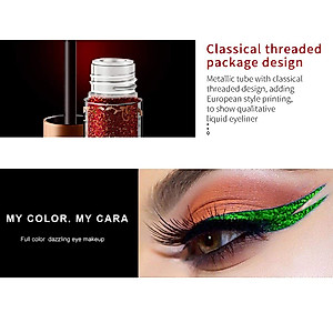 12 Colors Glitter Diamond Eyeliner Liquid Shining Metallic Eyeliner Eye Makeup (Blue#01)