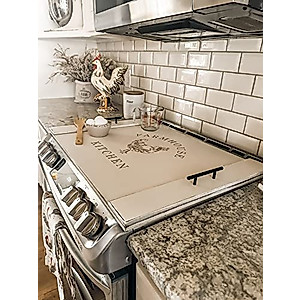 Josephine Thomas Home Noodle Board Distressed Ivory Farmhouse Kitchen - Stove Cover