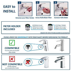 Portable Bidet HELLO BIDET TRAVEL, Handheld Bidet Sprayer for Intimate Hygiene at Home and on the Go, It Connects Directly to The Faucet, Travel Adapter Handheld Shower, Travel Bidet, Italian Product