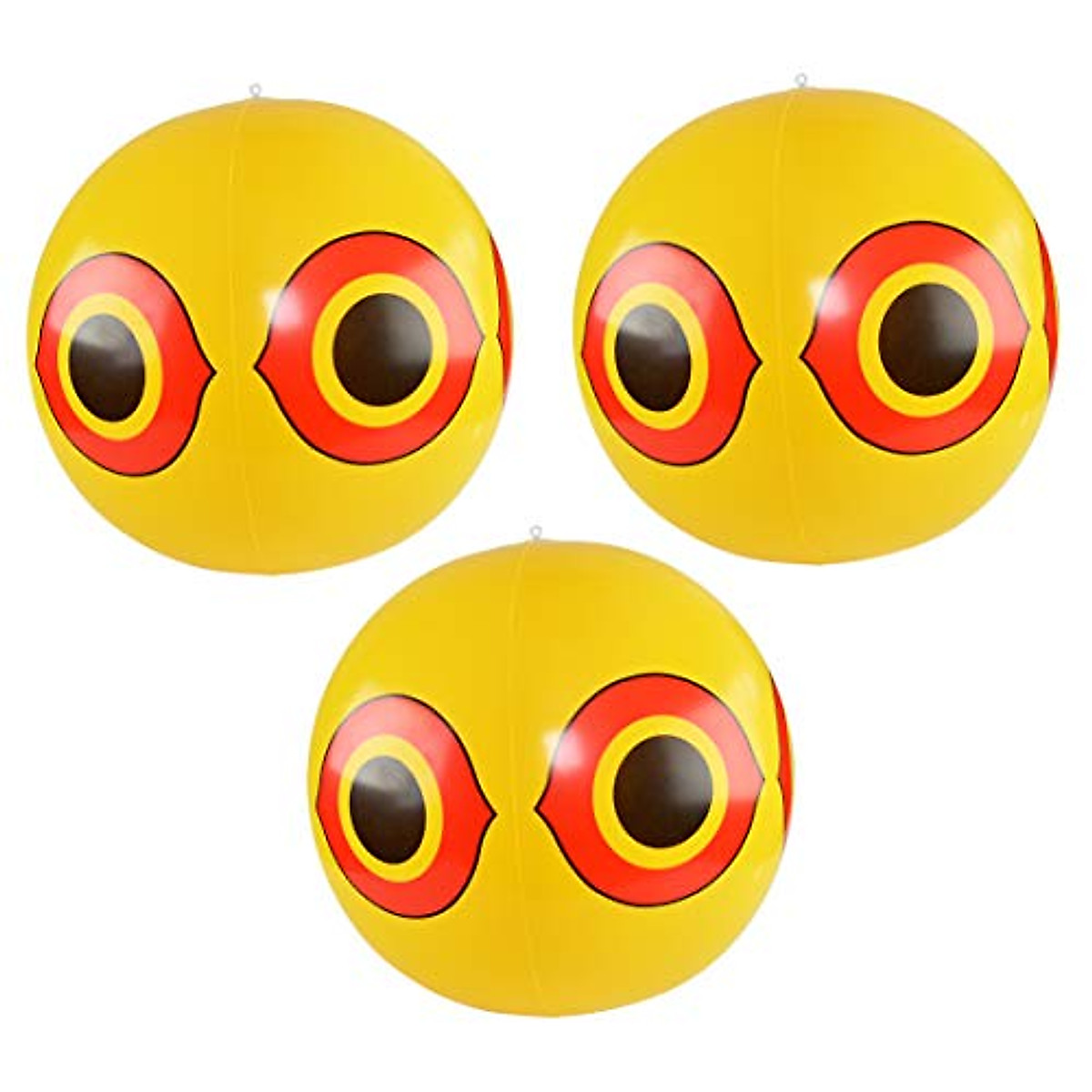 Home-X Scare Birds Away, Garden Protection from Animals, Scarecrows for Garden, Set of 3, Each 40" D x 20.5" H, Yellow