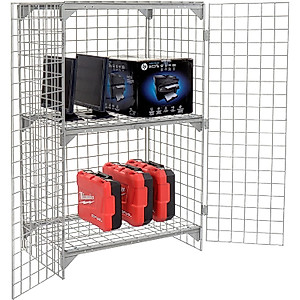 Global Industrial Wire Mesh Security Cage, 36 x 24 x 60