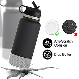 WUQID Water Bottle Boot, Diamond Silicone Boot Compatible with Stanleyy Tumbler 20-40oz & Hydroo Flask Bottle 12oz-24oz, Reduces Dents Sleeve Cover for More Bottles/Tumblers Bottom of 2.83-2.95in