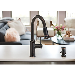 Moen 87731BRB Glenshire One-Handle High Arc Pulldown Kitchen Faucet, Mediterranean Bronze