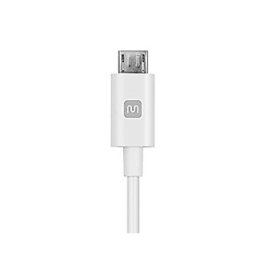 Monoprice USB-A to Micro B Cable - 3 Feet - White, Polycarbonate Connector Heads, 2.4A, 22/30AWG - Select Series