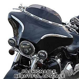 VEISUTOR Windshield Trim for Harley Street Glide 96-13, Polished Stainless Slotted Windshield Windscreen Trim for Harley Tri Glide Street Glide Electra Glide Ultra Classic CVO 1996-2013 Accessories