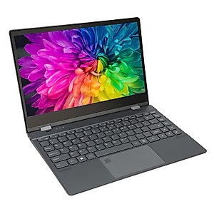 Pomya 14.1 Inch Touch Screen Laptop for Win 10 11, 4K Full HDIntel Business Laptop with 360 Degree Flip, 12G RAM, Type C Dual WiFi Laptop Support Fingerprint Unlock for Home Office (US Plug 256GB)