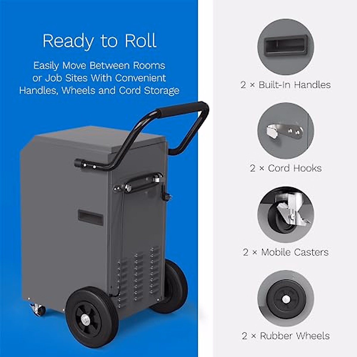 hOmeLabs Commercial Grade Dehumidifier - 160 Pint - Built-In Pump, Drain Hose, Washable Filter - Large Basements, Industrial/Commercial Spaces, Job Sites