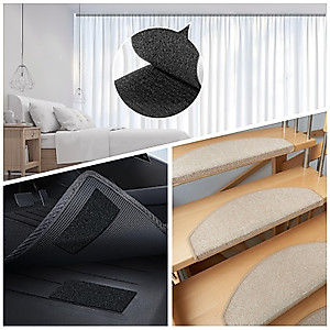 4.4''×20 Feet Black Heavy Duty Hook and Loop Tape Adhesive,Prevent Sofa Cushions, Patio Cushions, Carpets, mattresses Sliding,After use Anti Non Slip (4.4 Inch x 20 Feet)