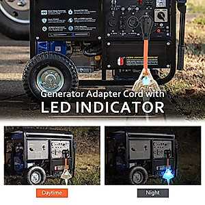 boeemi 30 Amp to 110 Adapter Rv Plug Adapter,30 Amp TT-30P to 3X 5-15R/5-20R 15 Amp/20 Amp RV Power Adapter, STW 10/3 with LED Power Indicator (12 inch)