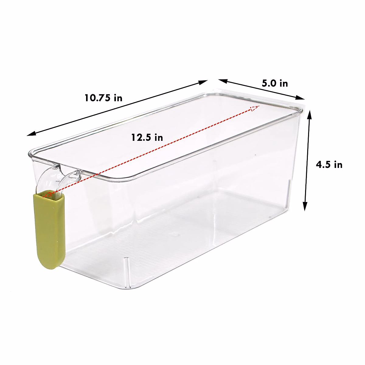 SERENITA Clear food storage bins with handle, refrigerator organizer containers, canister sets for kitchen counter, BPA Free