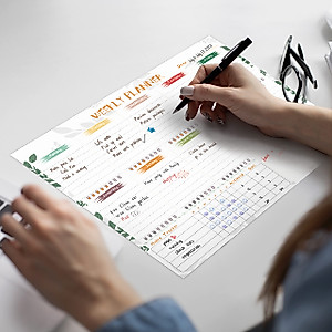 Weekly Planner Notepad - Undated Tear-Off Desk Notepad for To Do List, Notes and Habit Tracker -52 Thick Pages Weekly Calendar for Work Goals Daily Schedule, 8.5 x 11”