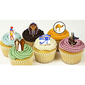 12 Egypt Pyramids Toga Party Cupcake Toppers Food Picks