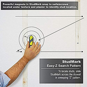 Calculated Industries 7310 StudMark Magnetic Stud Finder with 2 Removable Magnet Markers | Finds & Marks up to 3 Stud Locations | Updated 2020 More Powerful Rare Earth Magnets, No Batteries Needed