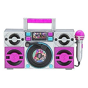 LOL Surprise OMG Remix Karaoke Machine Sing Along Boombox with Real Karaoke Microphone for Kids, Built in Music, Flashing Lights, Record, Turntable with Sound Effects, Connect Device