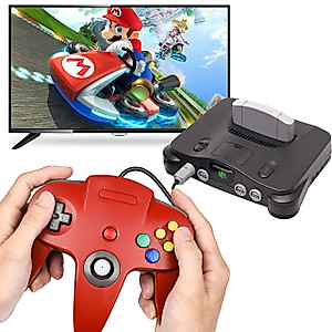 4 Pack Classic 64 Controller, suily Game pad Joystick for 64 - Plug & Play (Non PC USB Version) (Red/Blue/Clear Green/Clear Blue)