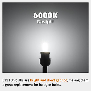 Maelsrlg E11 LED Bulb Dimmable, 50W Equivalent, Daylight 6000K, T4 Mini Candelabra LED Bulb, E11 Base, 5W 580 Lumen, 5-Pack