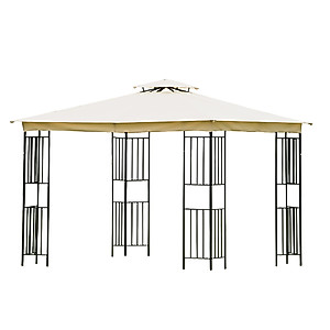 Merax Hardtop Gazebo - Outdoor Canopy Tent with Netting for Patio Garden Backyard (Beige)